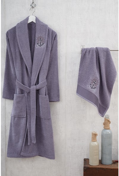 Özenev Gredel 2 Parça Erkek Bornoz Seti Antrasit