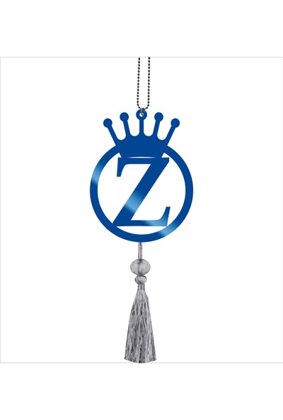 Ömr Dizayn Hediye Çift Taraflı Ayna Z Yazılı Parlak Mavi Ayna Pleksi Araba Dikiz Aynası Süsü