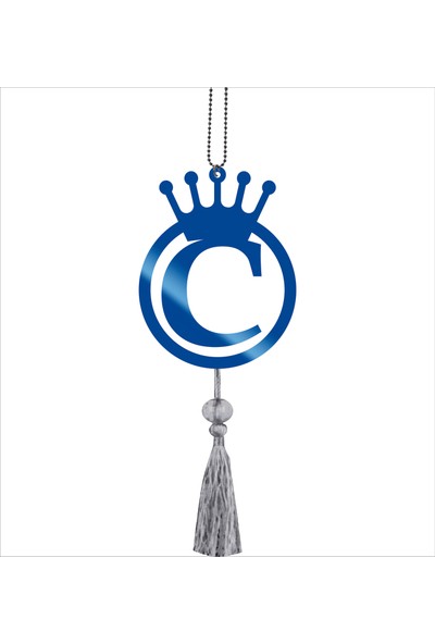 Ömr Dizayn Hediye Çift Taraflı Ayna C Yazılı Parlak Mavi Ayna Pleksi Araba Dikiz Aynası Süsü