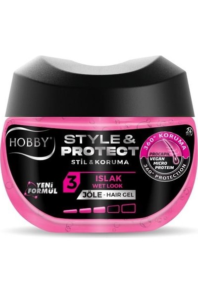 Hobby Saç Jölesi Style Protect Islak Görünüm 400 ml Hobby Saç Jölesi Style Protect Islak Görünüm 400 ml