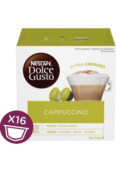 Nescafe Dolce Gusto Cappuccino Extra Cremoso Kahve Kapsülleri 16'lı Nescafe Dolce Gusto Cappuccino Extra Cremoso Kahve Kapsülleri 16'lı