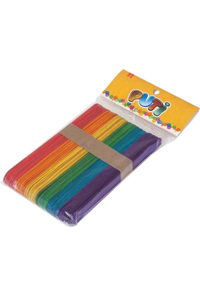Puti Küçük Ahşap Dil Çubuğu Renkli 50'li Puti Küçük Ahşap Dil Çubuğu Renkli 50'li