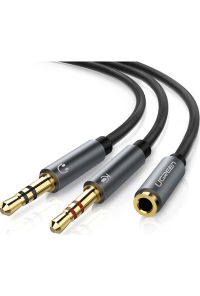 Ugreen 3.5mm Kulaklık ve Mikrofon Birleştirici Y Kablo Siyah