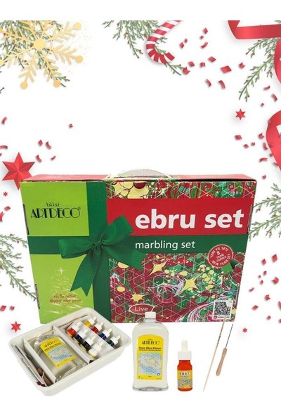 Artdeco Yılbaşı Özel Kutulu Ebru Başlangıç Seti 8 Renk