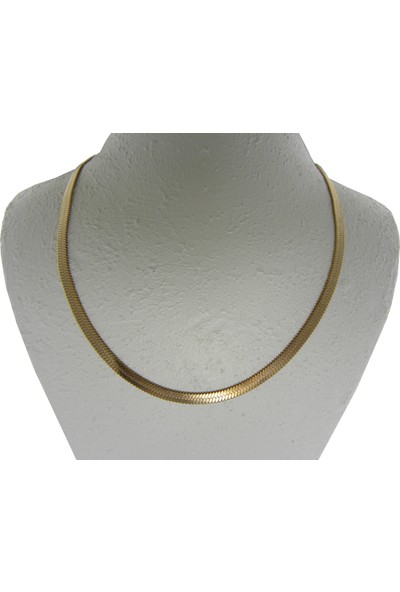 Bijuta Çelik Üstü Altın Kaplama İtalyan Zincir Kolye Rose Renk