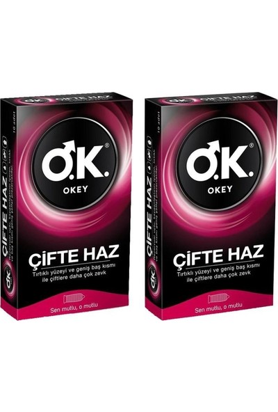 Okey Prezervatif Çifte Haz 10LU 2 Adet Okey Prezervatif Çifte Haz 10LU 2 Adet