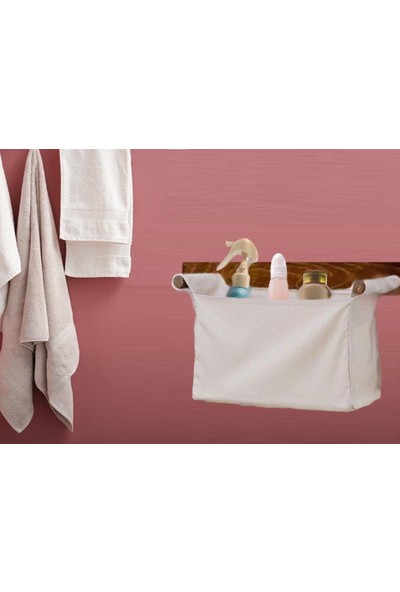 Vip Home Concept Kumaş Sepetli Ahşap Organizer,düzenleyici,oyuncak Sepeti,banyo Vip Home Concept Kumaş Sepetli Ahşap Organizer,düzenleyici,oyuncak Sepeti,banyo