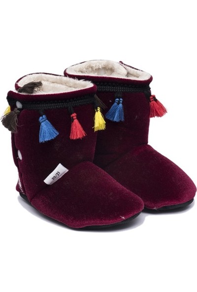 Fi̇rst Step F-819 Bordo Püsküllü Ev Botu Fi̇rst Step F-819 Bordo Püsküllü Ev Botu