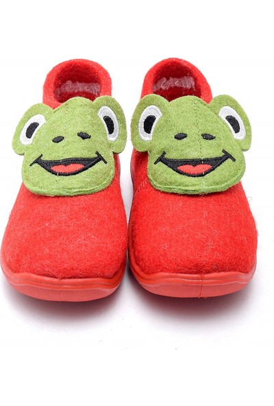 Fi̇rst Step Üç Boyutlu Kurbağa Nakışlı Kırmızı Keçe Çocuk Panduf F-714 Fi̇rst Step Üç Boyutlu Kurbağa Nakışlı Kırmızı Keçe Çocuk Panduf F-714