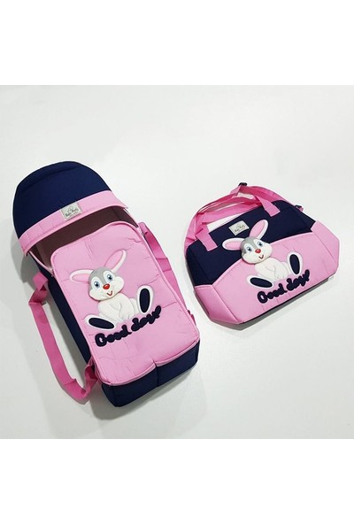 Bebek Odam Tavşan Desenli 2'li Bebek Taşıma Seti - Pembe Bebek Odam Tavşan Desenli 2'li Bebek Taşıma Seti - Pembe