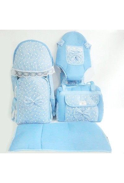 Bebek Odam Dantelli 4'lü Bebek Taşıma Seti - Mavi Bebek Odam Dantelli 4'lü Bebek Taşıma Seti - Mavi