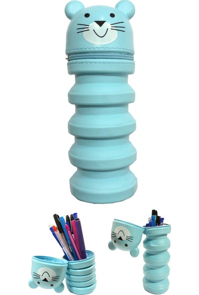 Fly Color Silikon Boyutu Ayarlanabilir Körüklü Kalemlik Mavi Fly Color Silikon Boyutu Ayarlanabilir Körüklü Kalemlik Mavi