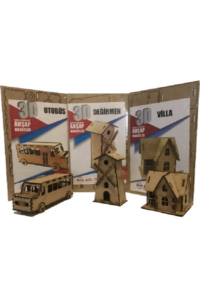 Alsa 3D Ahşap Maket 3'lü Paket Alsa 3D Ahşap Maket 3'lü Paket