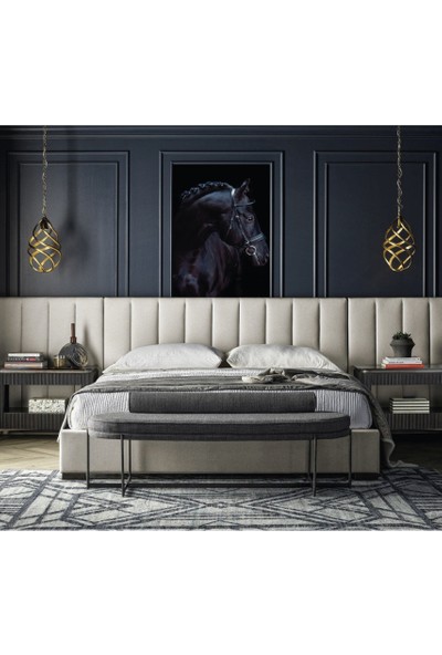 Dekonom Siyah At Özel El Yapımı Reçine Kaplamalı Tablo