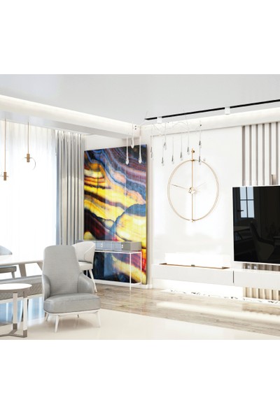 Dekonom Sarı Oniks Özel El Yapımı Reçine Kaplamalı Tablo