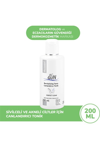 Dermoskin Acgun Sivilceli ve Akneli Ciltler için Canlandırıcı Tonik 200ml Dermoskin Acgun Sivilceli ve Akneli Ciltler için Canlandırıcı Tonik 200ml