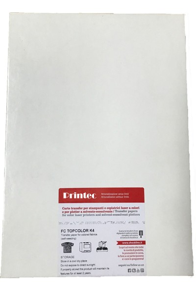 Printec Inkjet Light Açık Zemin Ev Tipi Transfer Kağıdı A4 5 Adet Printec Inkjet Light Açık Zemin Ev Tipi Transfer Kağıdı A4 5 Adet