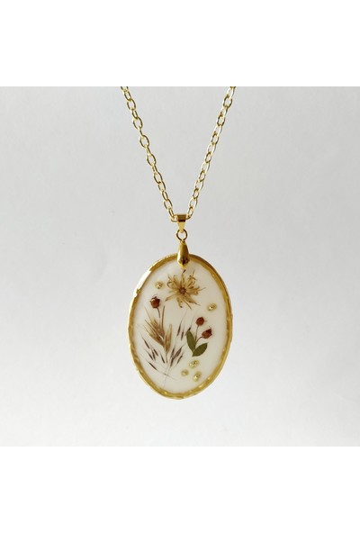 Halley Concept Özel El Yapımı Çiçek Tasarım Reçine Kadın Kolye