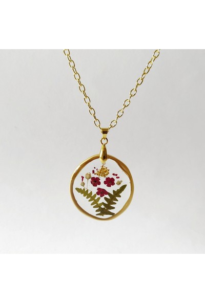 Halley Concept Özel El Yapımı Çiçek Tasarım Reçine Kadın Kolye