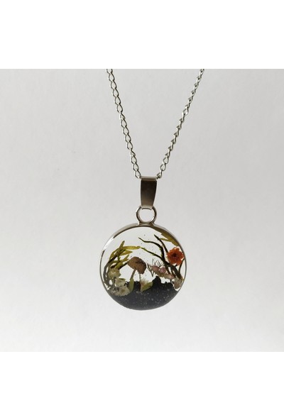 Halley Concept Özel El Yapımı Çiçek Tasarım Reçine Kadın Kolye