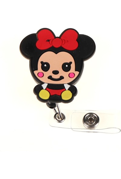 Attach Kırmızı Fiyonklu Kız Silikon Yoyo Yaka Kartlık