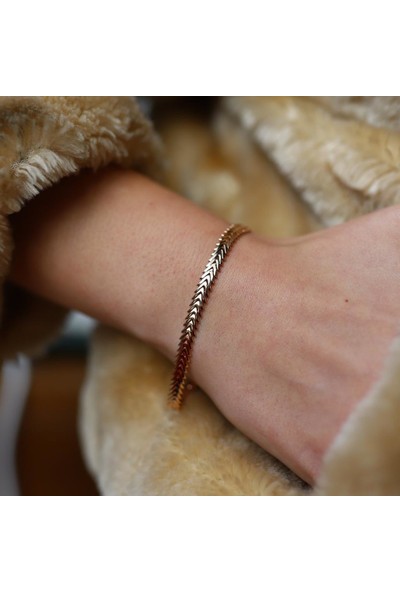 By Golden House Balık Sırtı Bileklik