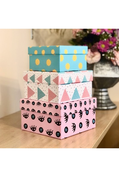 Elit Evim Nazar Göz Tasarımlı 3lü Kutu