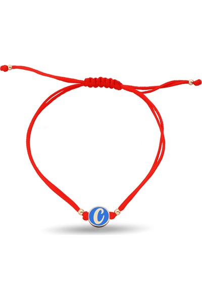 Tek Tarzım Takı Kadın Kişiye Özel Mavi C Harfli Gümüş Bileklik Rose Renkli Tek Tarzım Takı Kadın Kişiye Özel Mavi C Harfli Gümüş Bileklik Rose Renkli