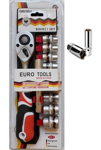 Lokma Takımı 11+1 Parça Cırcırlı Euro Tools Lokma Takımı 1/2 Lokma Takımı 11+1 Parça Cırcırlı Euro Tools Lokma Takımı 1/2