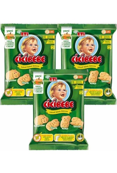 Eti Cicibebe Sebzeli Bebek Bisküvisi 172 gr x 3 Lü Eti Cicibebe Sebzeli Bebek Bisküvisi 172 gr x 3 Lü