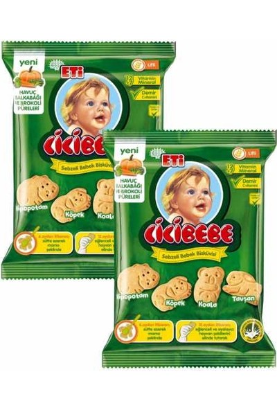 Eti Cicibebe Sebzeli Bebek Bisküvisi 172 gr x 2 Li Eti Cicibebe Sebzeli Bebek Bisküvisi 172 gr x 2 Li