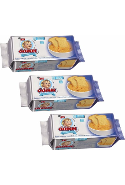 Eti Cicibebe 125GR Vitaminli Bebe Ekmeği 3lü Paket Eti Cicibebe 125GR Vitaminli Bebe Ekmeği 3lü Paket
