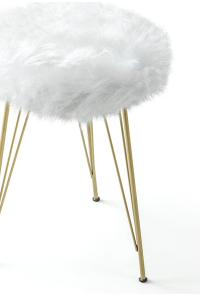 Express Mobilya Intense Beyaz Peluş Puf Express Mobilya Intense Beyaz Peluş Puf