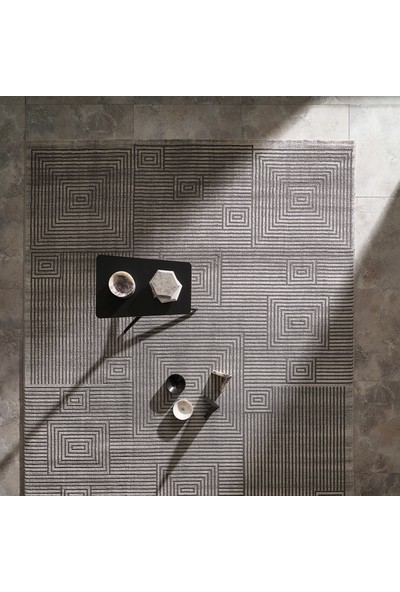 Enza Home Dalini Modern Özel Tasarım Dokuma Halı - Gri (120x180 cm) Enza Home Dalini Modern Özel Tasarım Dokuma Halı - Gri (120x180 cm)