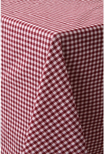Softest Piti Kareli Bordo Masa Örtüsü 170x170 Pamuk Softest Piti Kareli Bordo Masa Örtüsü 170x170 Pamuk