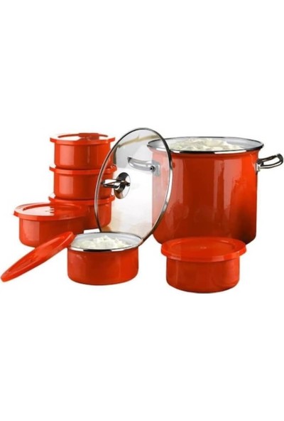 Waybe Emaye Yoğurt Mayalama Seti Kırmızı Waybe Emaye Yoğurt Mayalama Seti Kırmızı