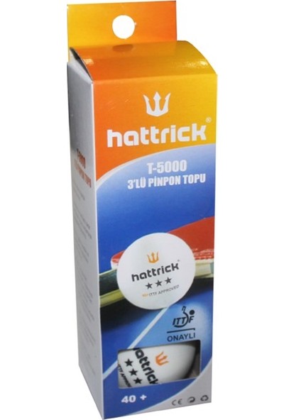 Hattrick T5000 Pıngpong Topu Beyaz 3 Lü Onaylı