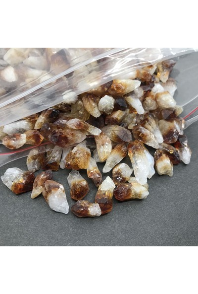 ByKolyeucum 10 Adet Ham Doğal Sitrin Taşı Küçük Taşlar - KLCKT0034