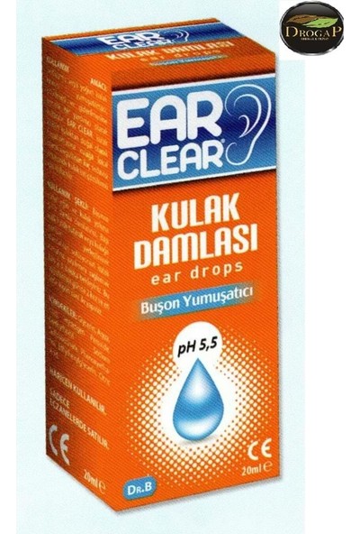 Ear Clear Dış Kulak Temizleme Solüsyonu (Buşon Yumuşatıcı) 20 ml