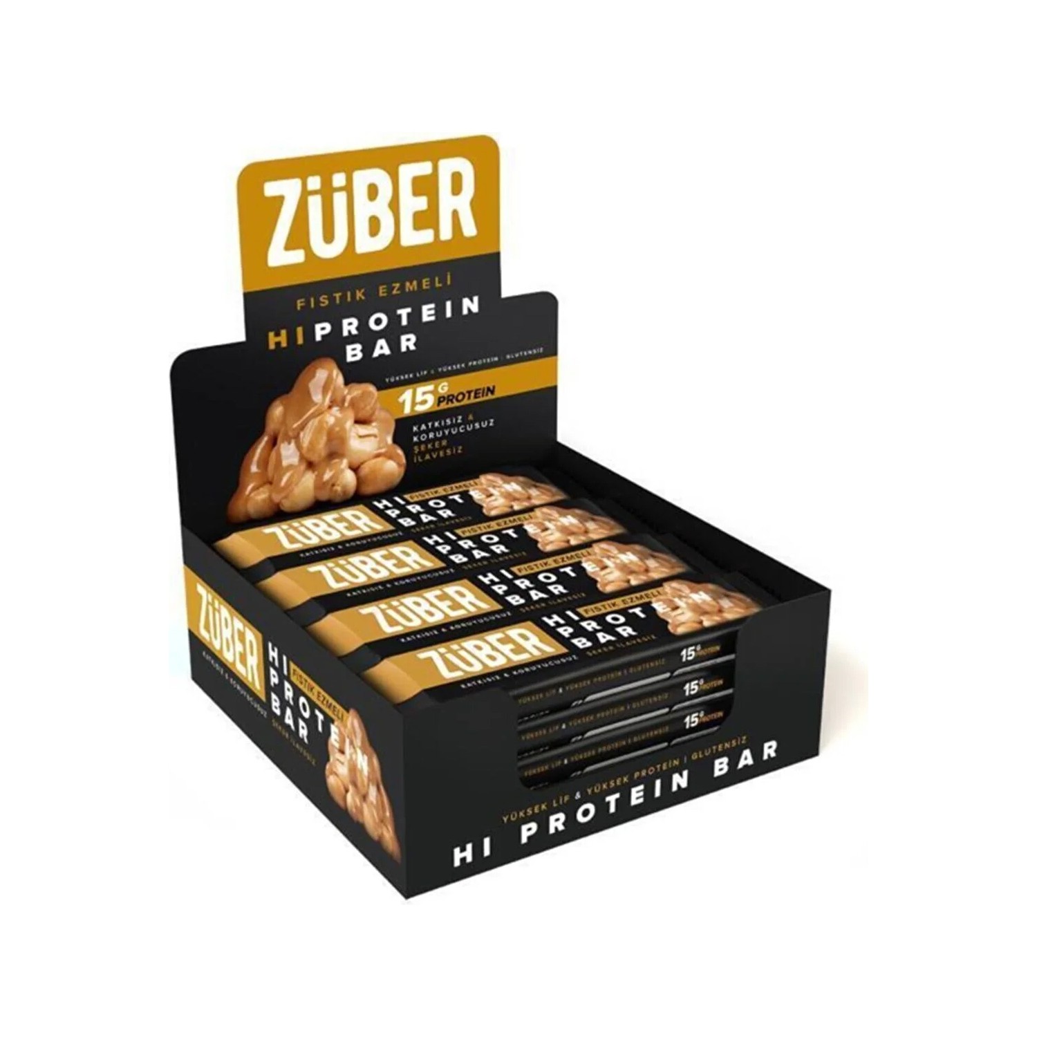 Züber Fıstık Ezmeli Yüksek Protein Bar 12 x 45 gr Fiyatı