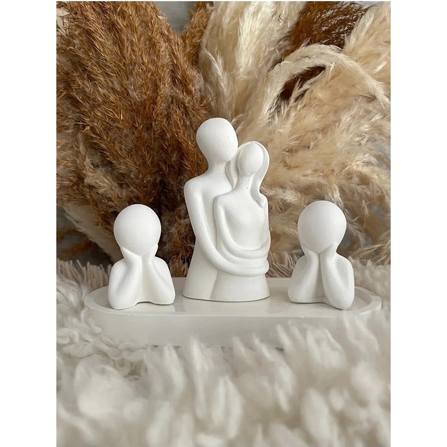 Blue Avm Dekoratif 2 Çocuklu Aile Obje Biblo Seti Fiyatı