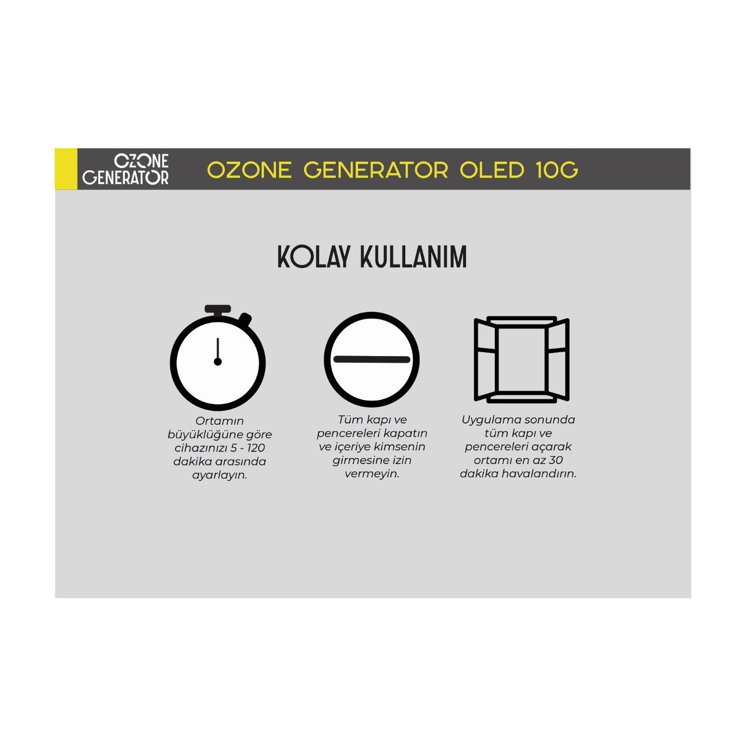 Ozone Generator OLED20G Ozon Jeneratörü Hava ve Yüzey Fiyatı