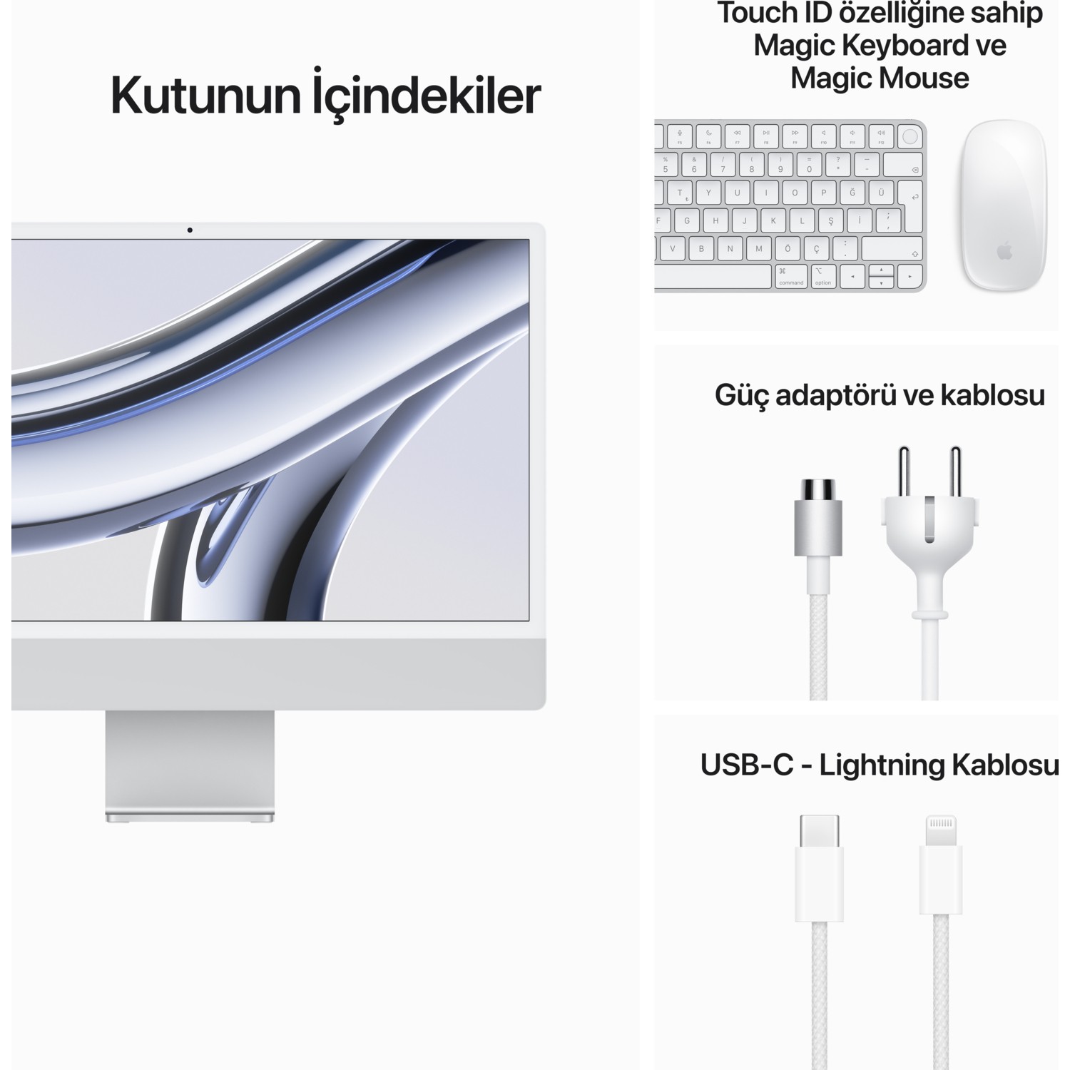 Apple iMac M3 Çip 8GB 512GB SSD macOS 24" All In One Fiyatı