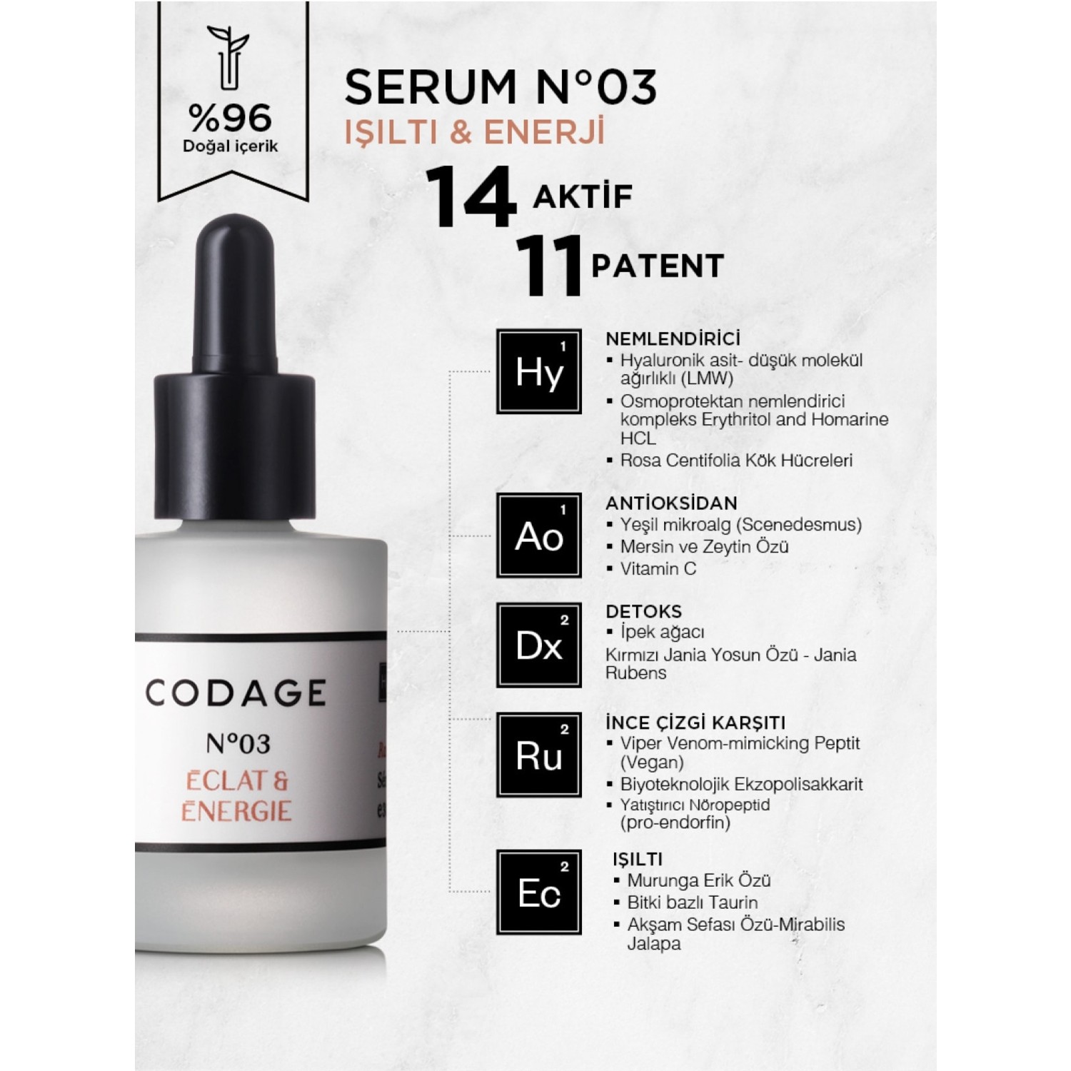 Codage Serum N°03 - Işıltı & Enerji 30 ml Fiyatı