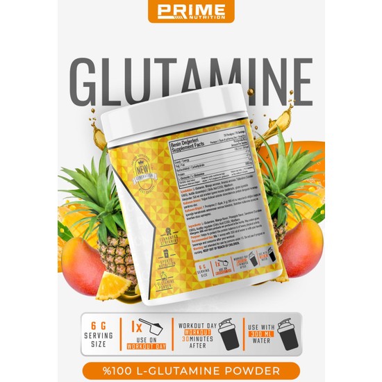 Prime Nutrition L-Glutamine 420 gr Mango & Ananas - Glutamin Fiyatı