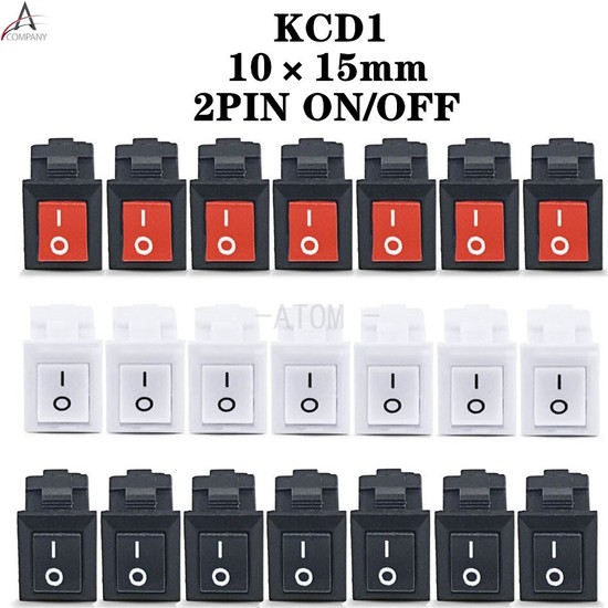 Sourcingasia 5 Adet KCD11-101 3A/250 V Küçük Siyah 10*15MM Fiyatı
