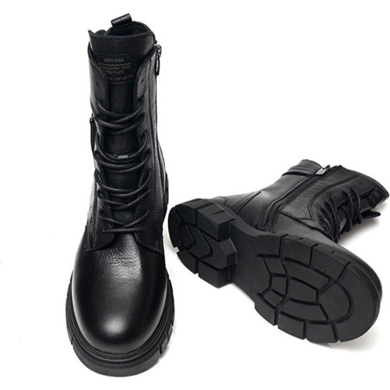 Greyder 32720 Kadın Siyah Deri Military Bot Fiyatı