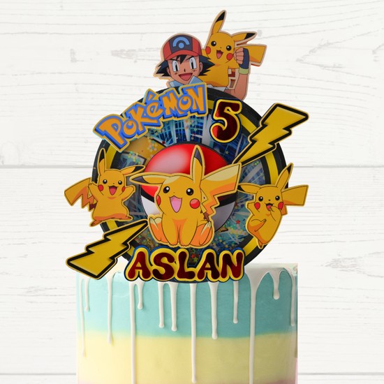 Cake Topper Pikachu Temalı Erkek Çocuk Doğum Günü Süsü Fiyatı