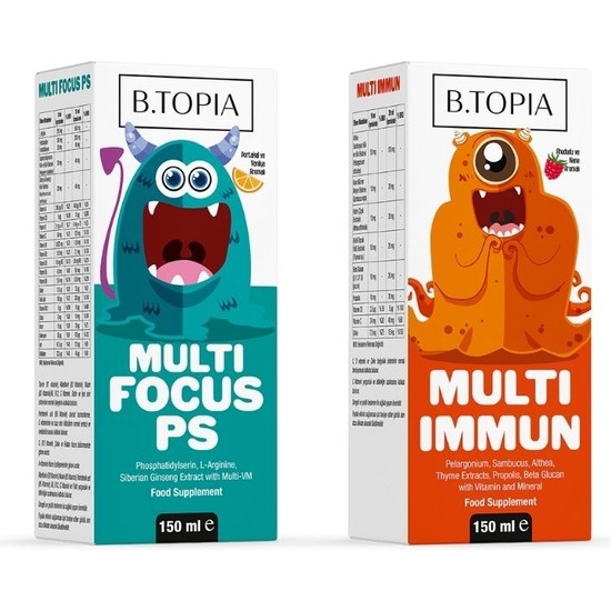 B.Topia Multi Focus PS Şurup + Multi Immun Şurup Avantaj Fiyatı
