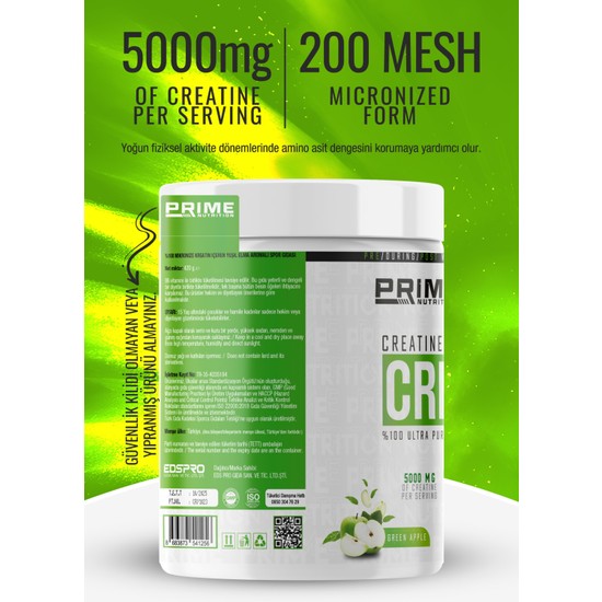 Prime Nutrition Creatine 420 gr Yeşil Elma Fiyatı